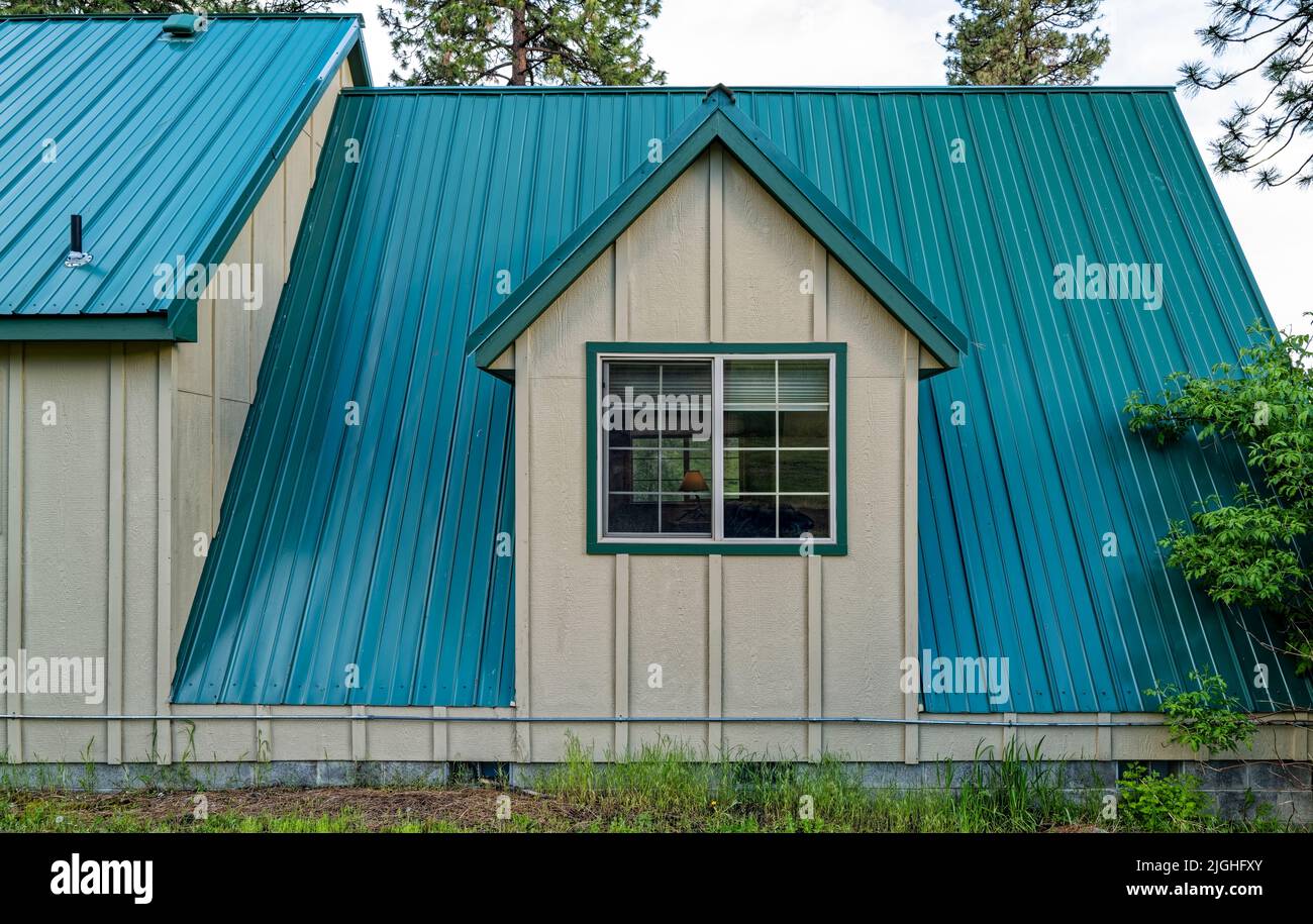 Double window dormer on the first floor with a standing seam metal roof ...