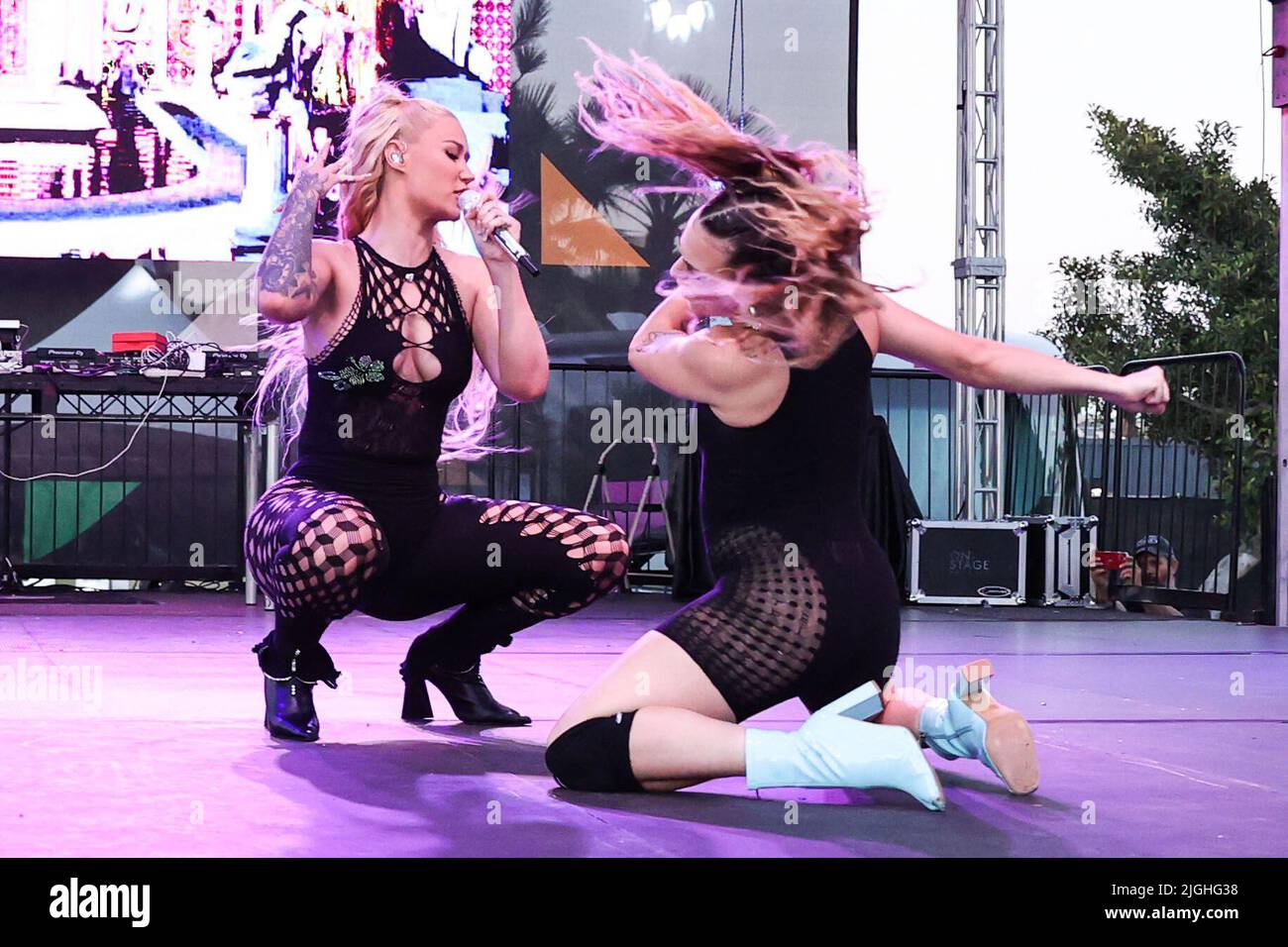 LONG BEACH, LOS ANGELES, CALIFORNIA, USA - JULY 10: Australian rapper ...