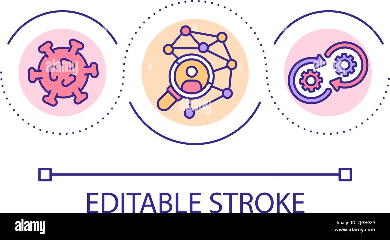 Tracking contacts of infected people loop concept icon Stock Vector ...