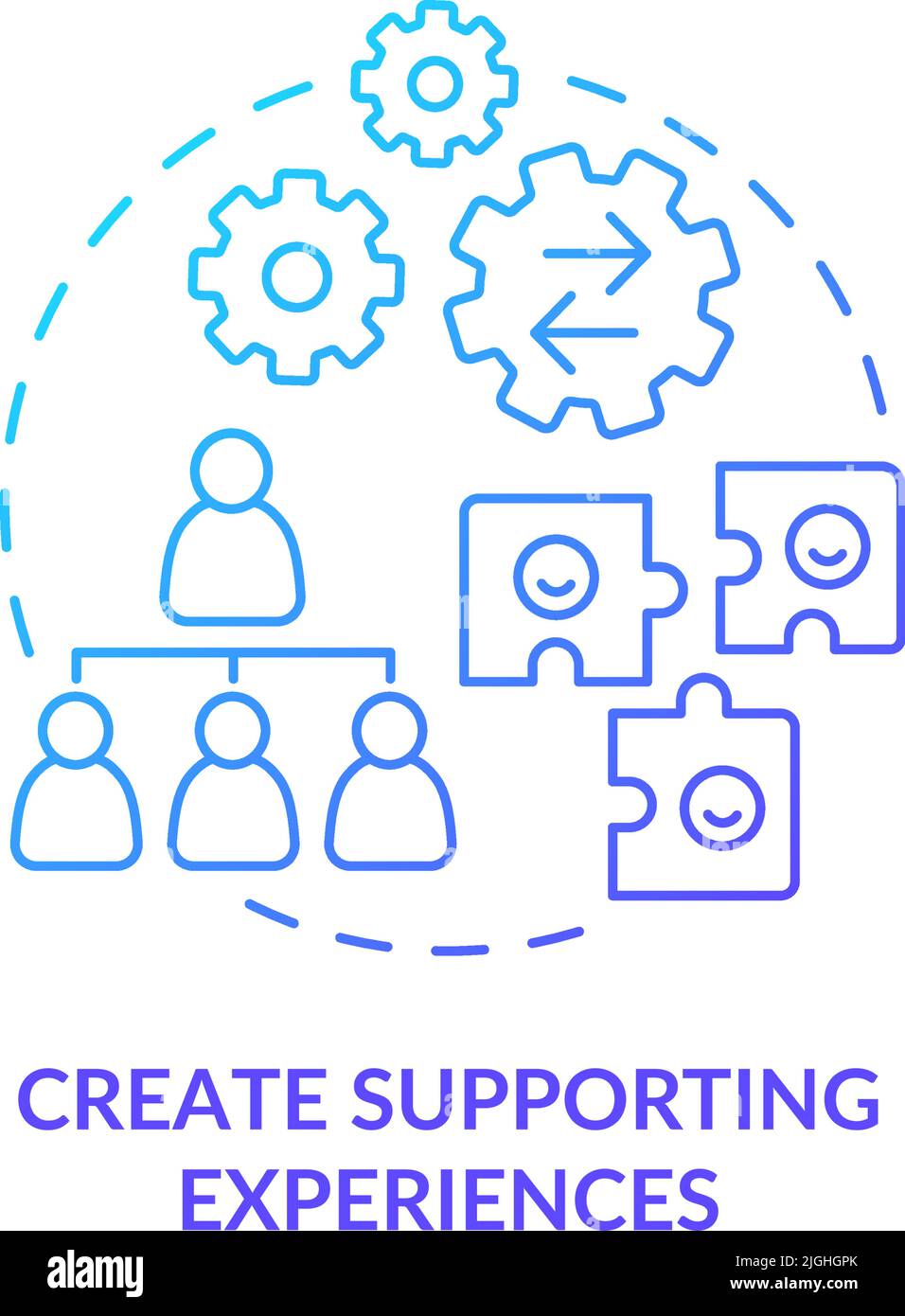 Create supporting experiences blue gradient concept icon Stock Vector Image & Art - Alamy