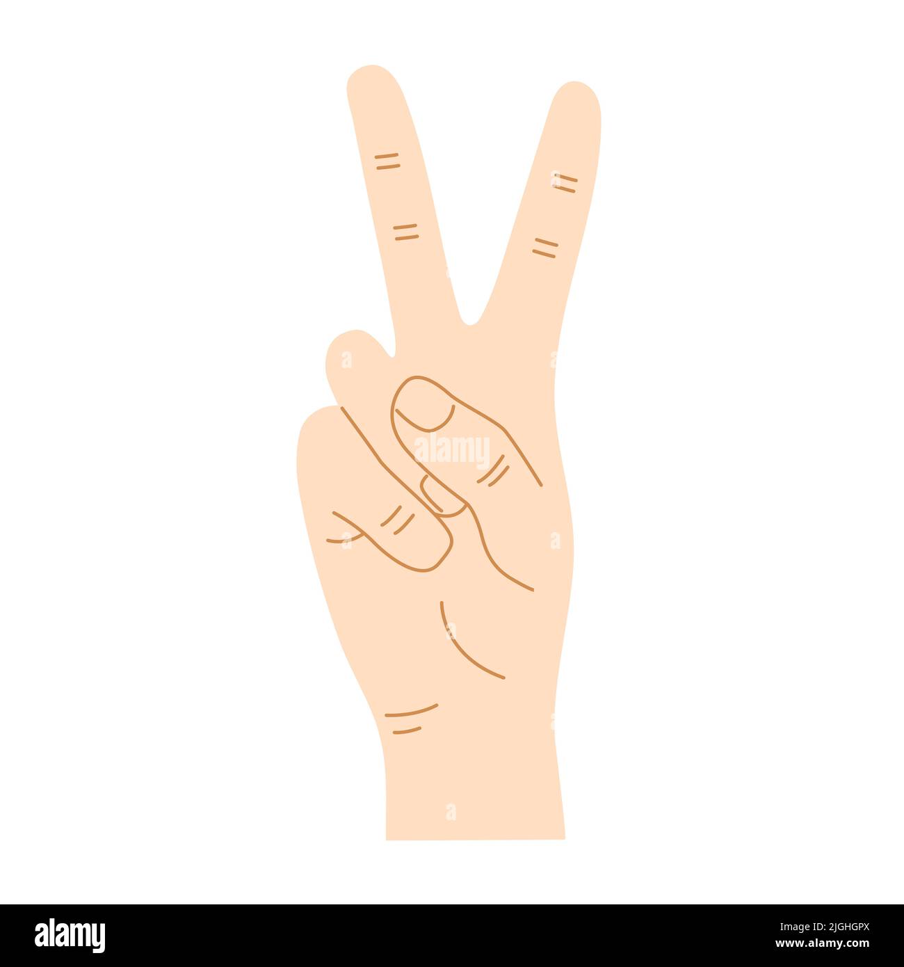 Hand sign victory vector isolated illustration Stock Vector Image & Art ...