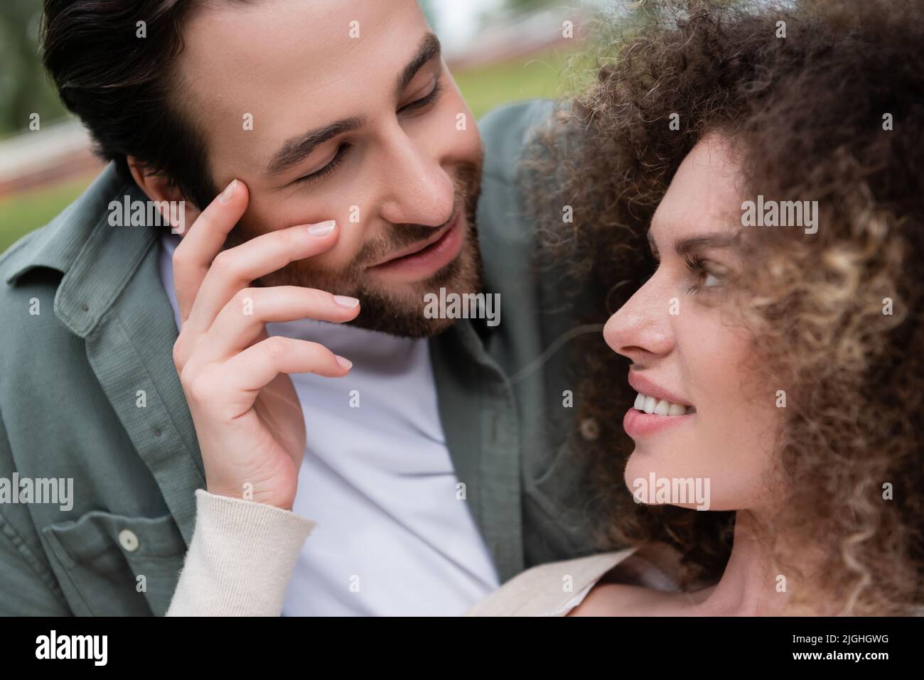 Girlfriend boyfriend flirting outdoors hi-res stock photography and ...