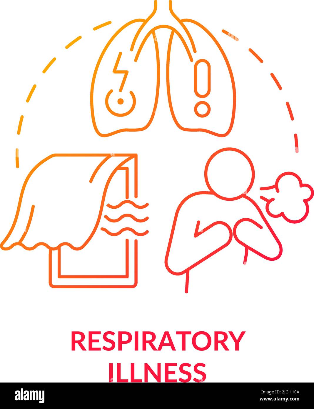 Respiratory illness red gradient concept icon Stock Vector Image & Art ...