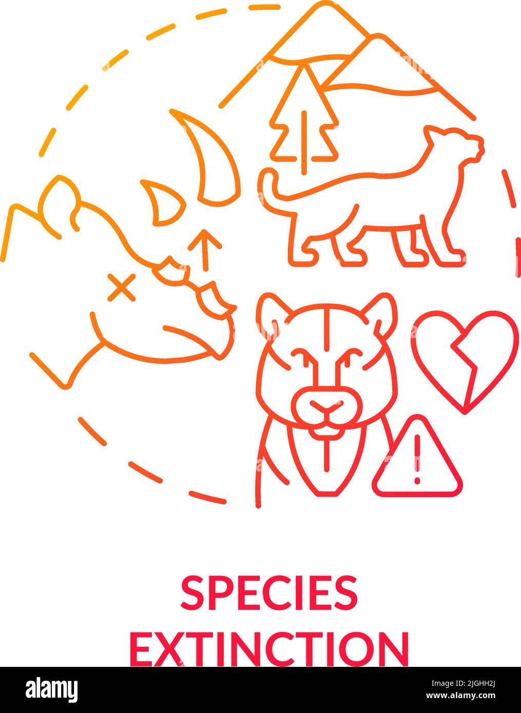 Species extinction red gradient concept icon Stock Vector Image & Art ...