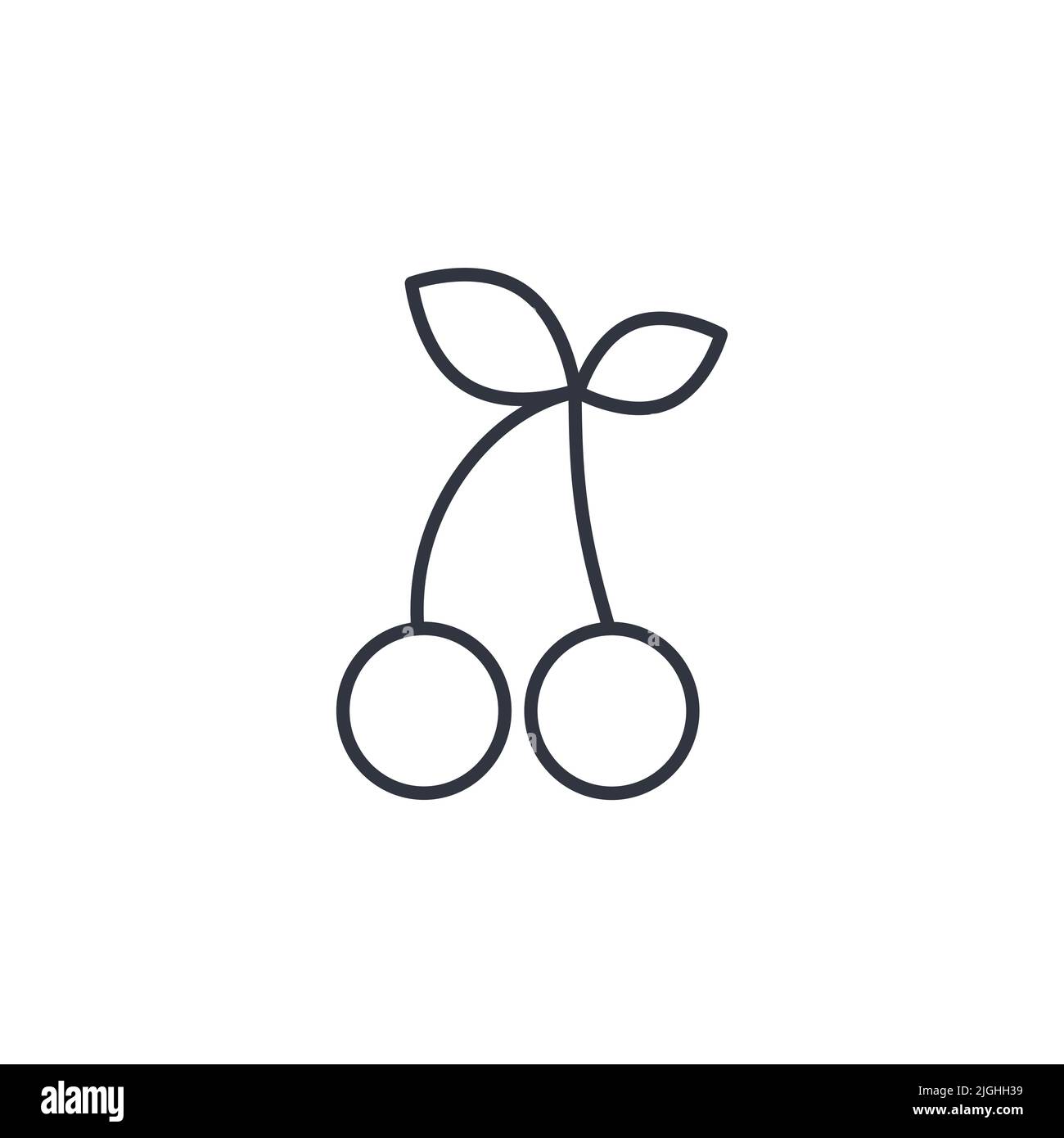 Cherry line icon isolated vector illustration Stock Vector Image & Art ...