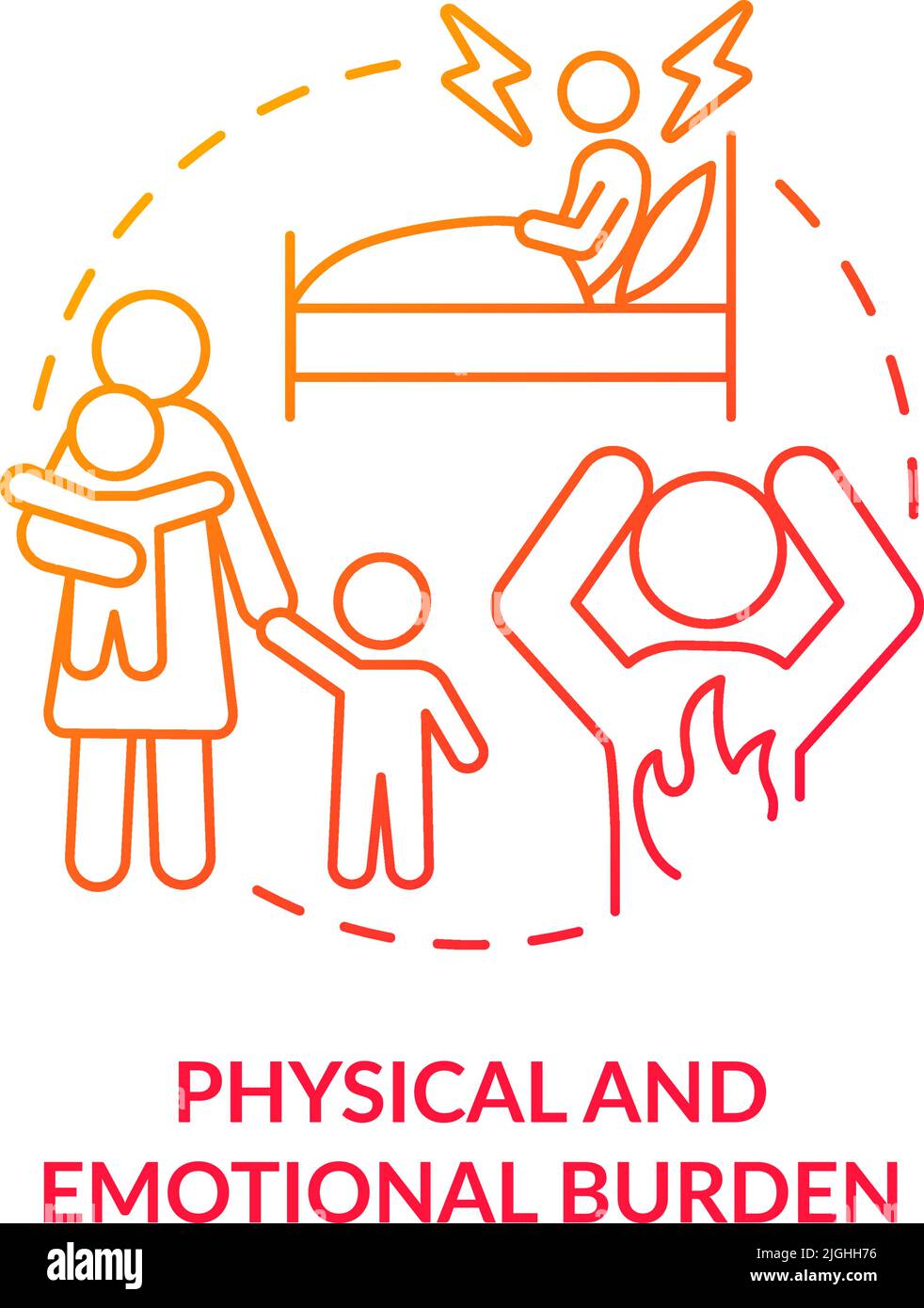 Physical and emotional burden red gradient concept icon Stock Vector Image & Art - Alamy