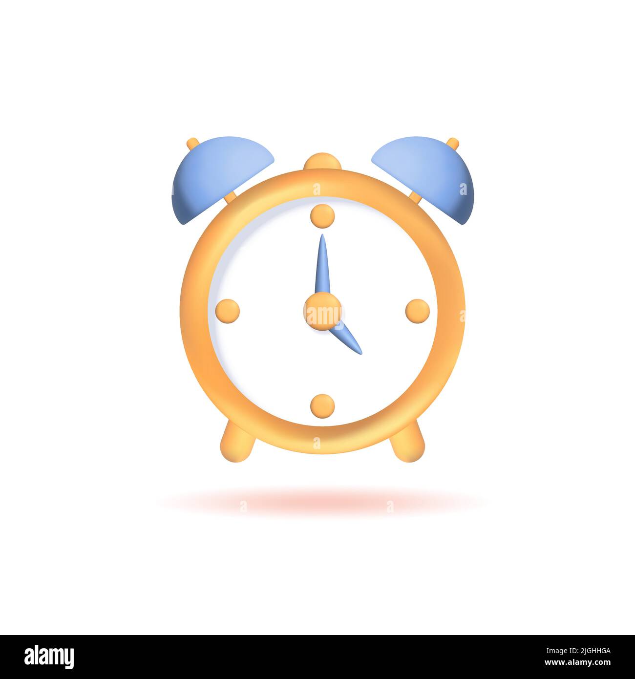 3d alarm clock, social media icon, countdown or reminder isolated on ...