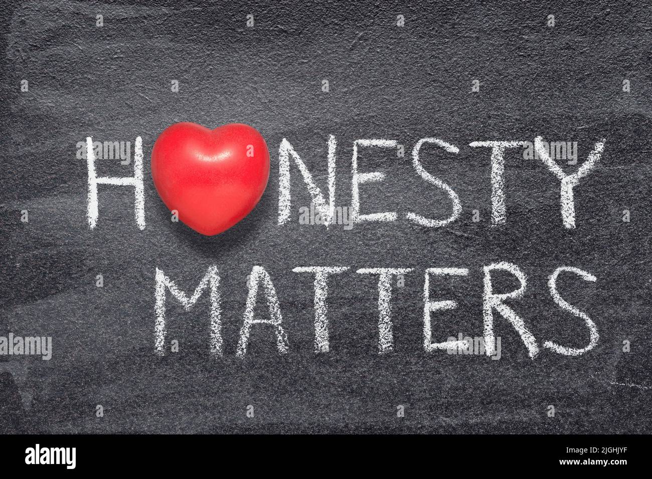 honesty matters phrase written on chalkboard with red heart symbol ...