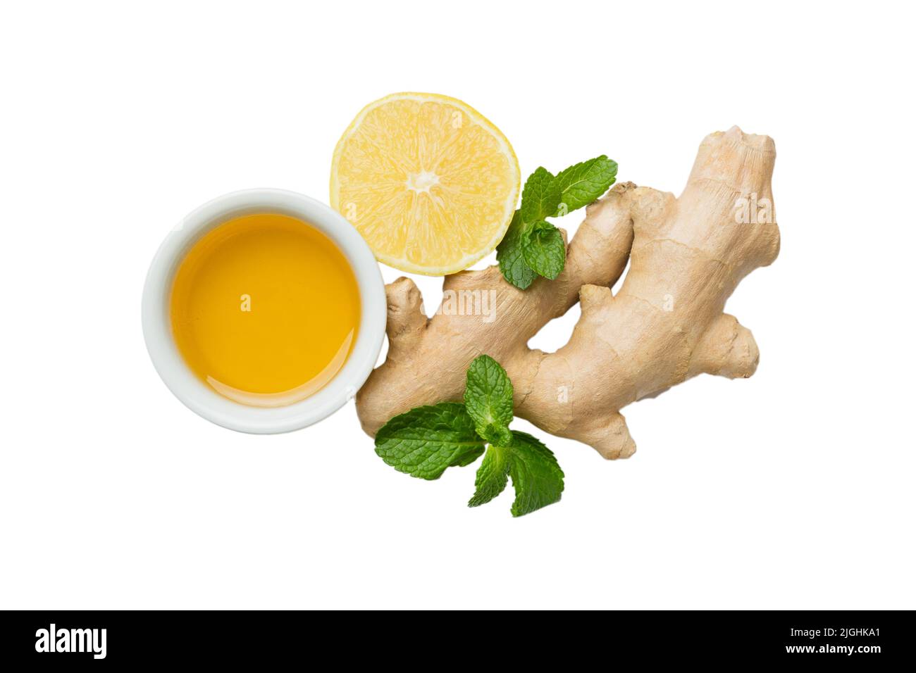 Ginger tea top view Cut Out Stock Images & Pictures - Alamy