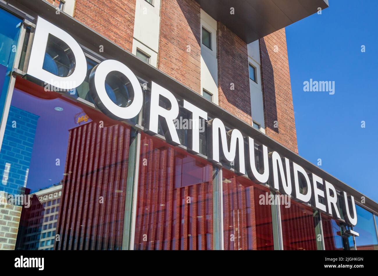 Name of the Dortmunder U building on the facade in Germany Stock Photo ...