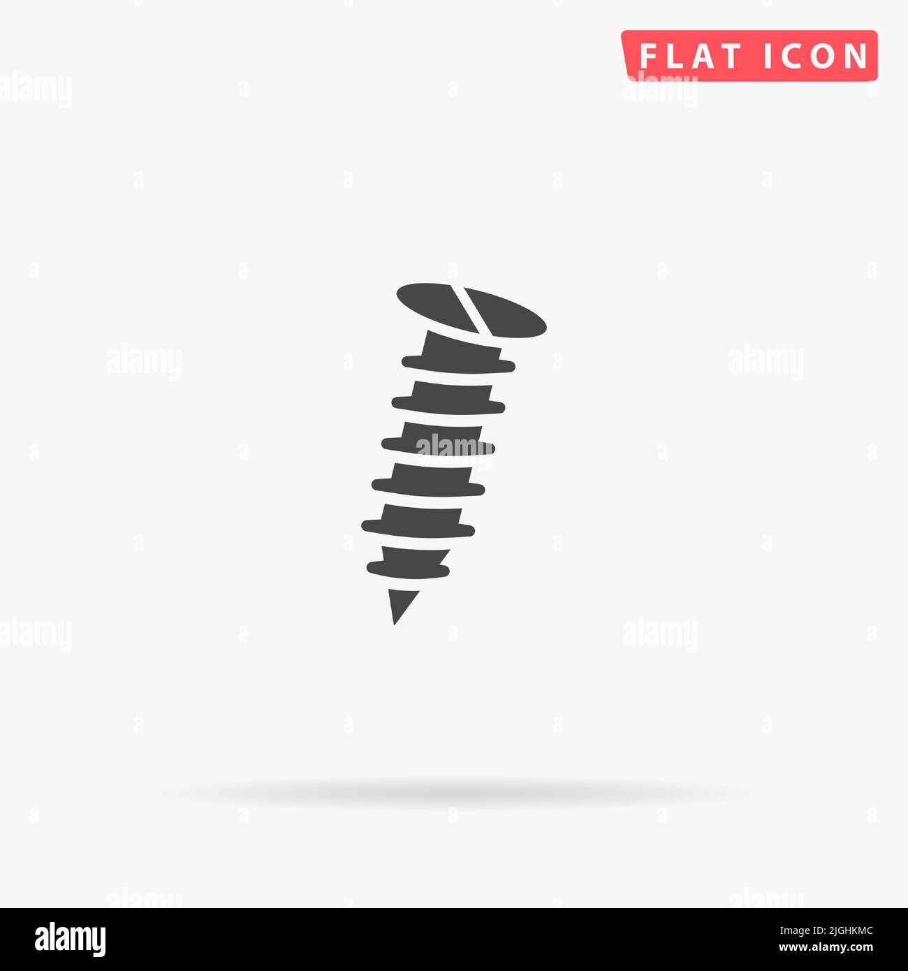 Screw flat vector icon. Hand drawn style design illustrations Stock ...