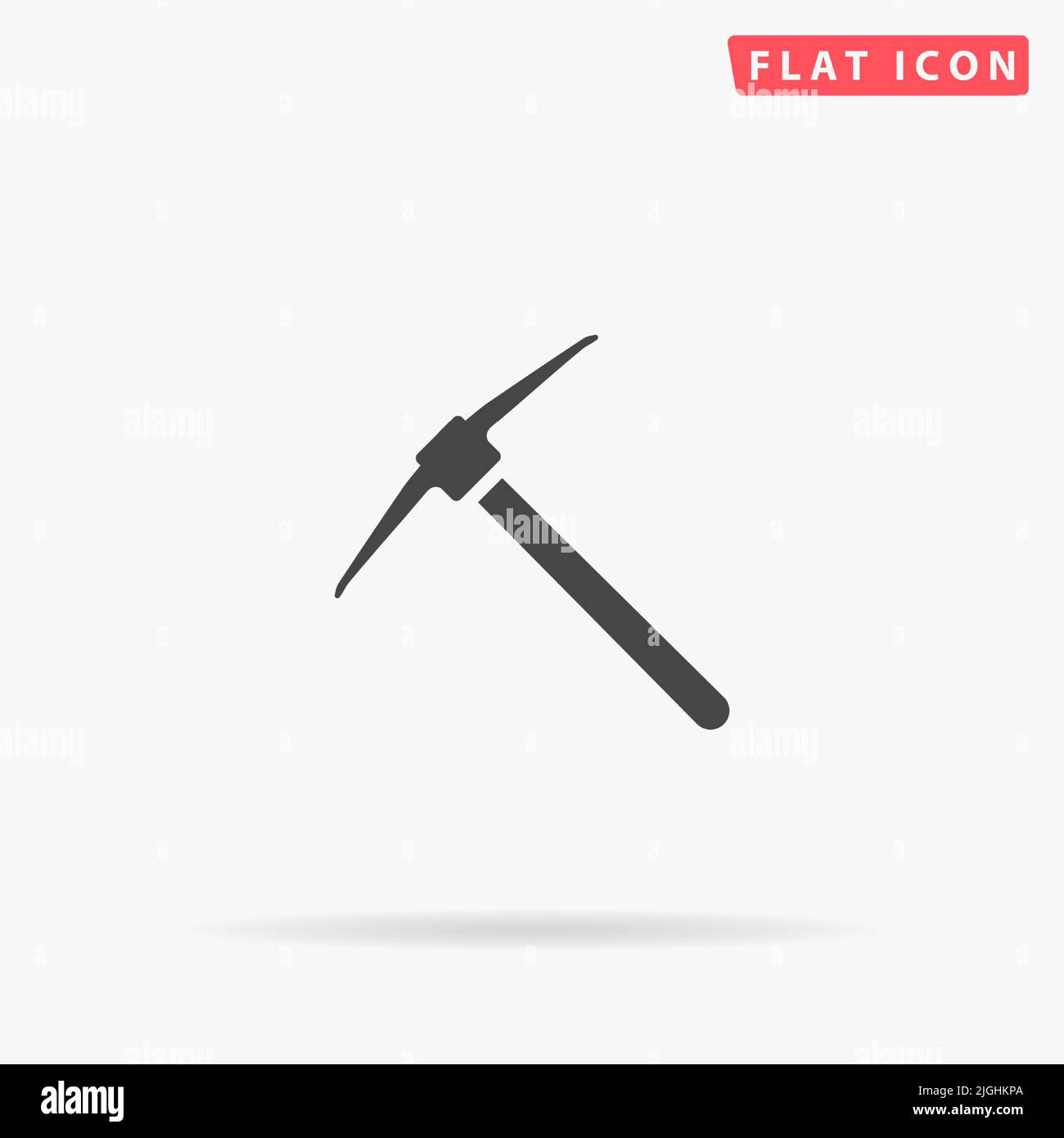 Pickaxe flat vector icon. Hand drawn style design illustrations Stock ...