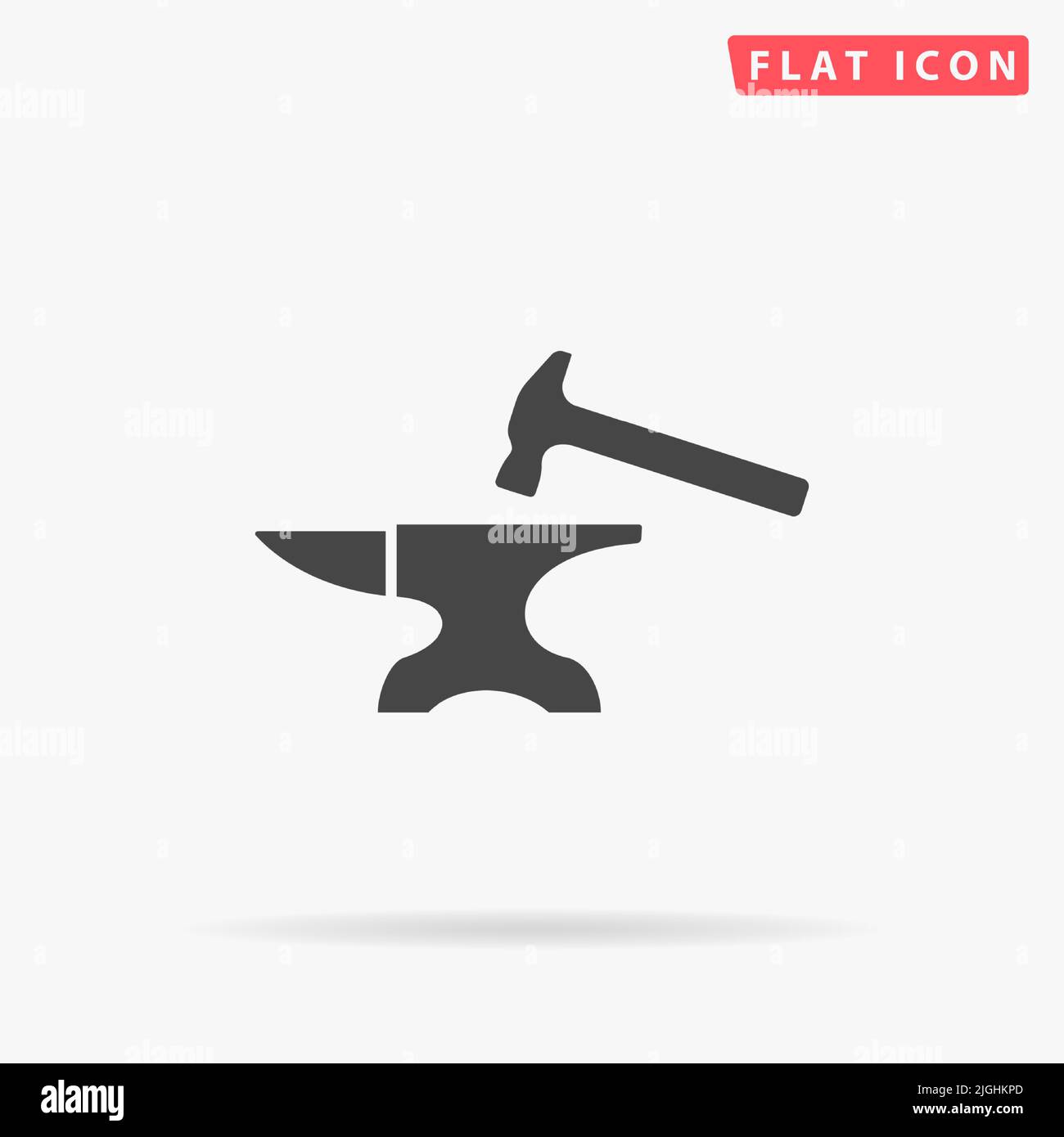 Forge flat vector icon. Hand drawn style design illustrations Stock ...