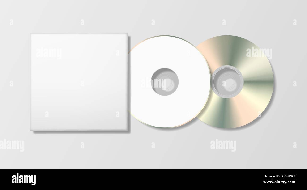 Blank disk and case template. Blank mockup on lightbackground. Graphic ...