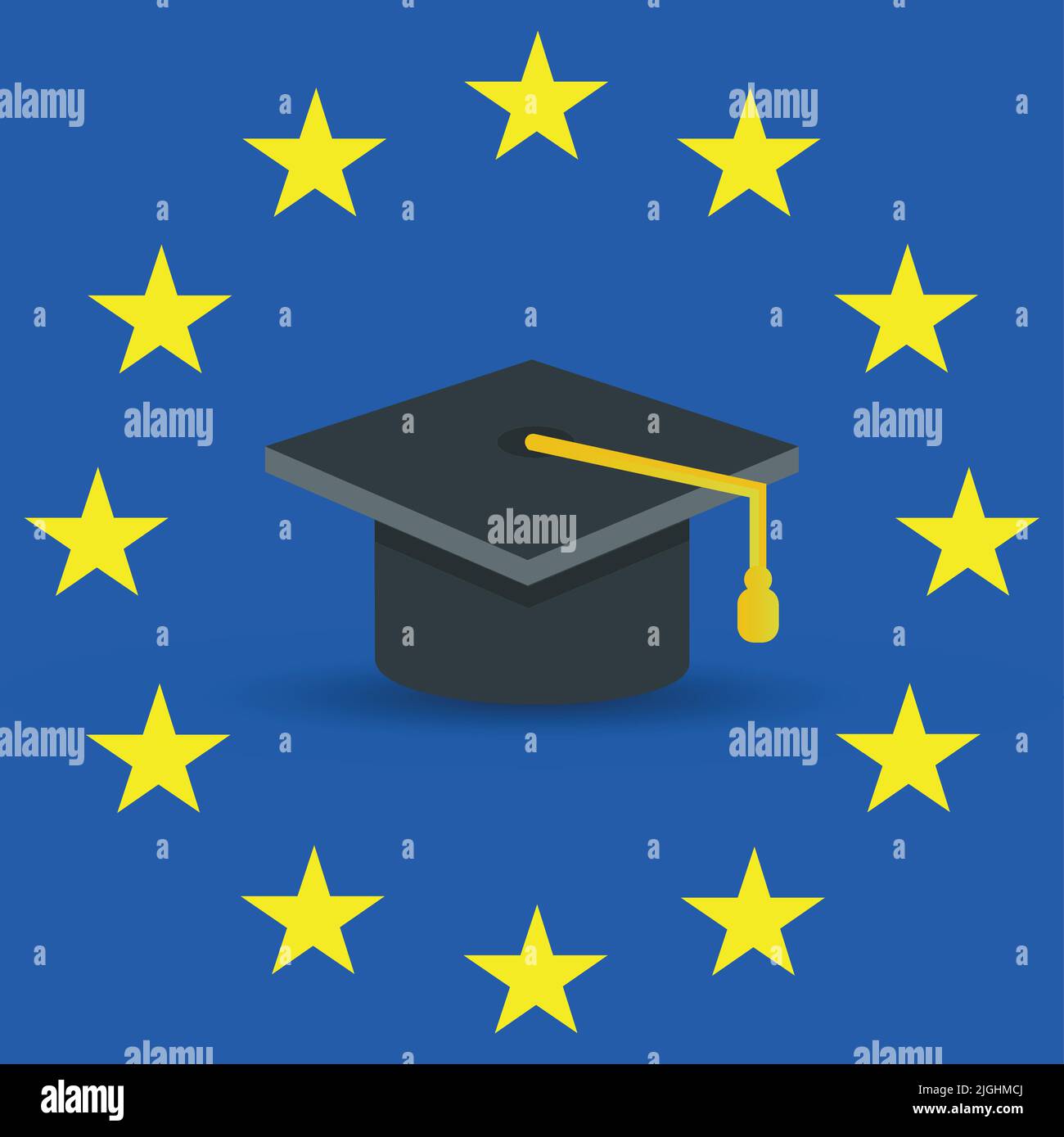 Graduation cap with European Union stars Stock Vector Image & Art - Alamy