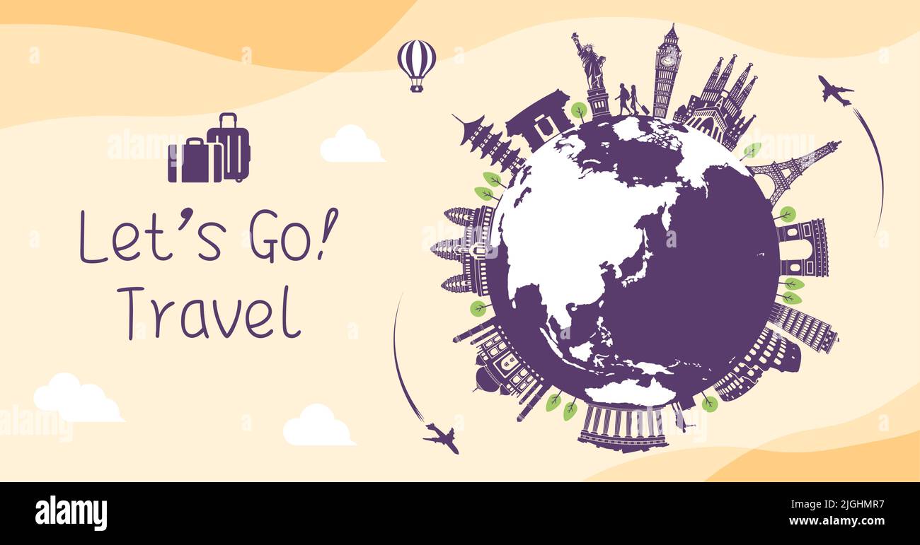Let's go travel vector banner illustration Stock Vector Image & Art - Alamy