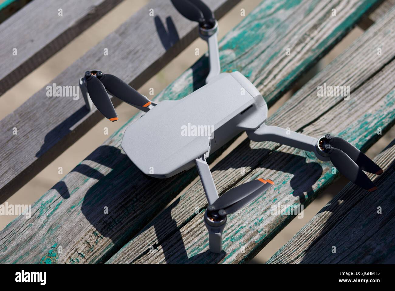 Drone on the table. Drone flight, drone photography, aerial photography ...