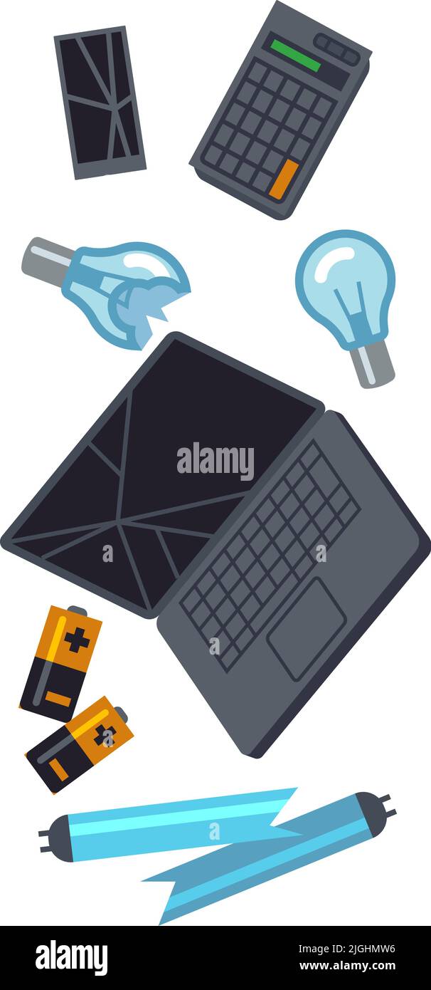 Electronic waste icon. Broken gadgets and devices recycle Stock Vector ...