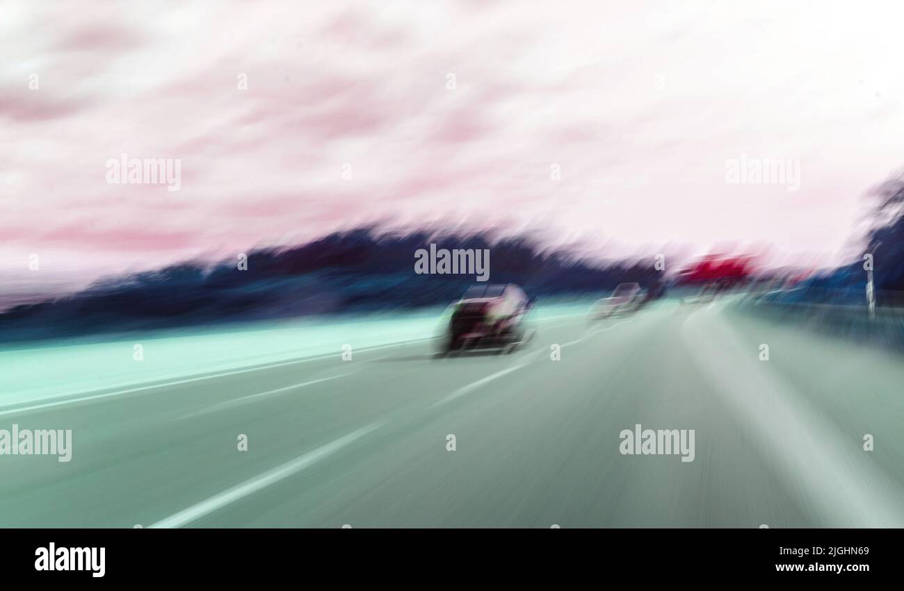 Silhouette of man driving car at night hi-res stock photography and ...