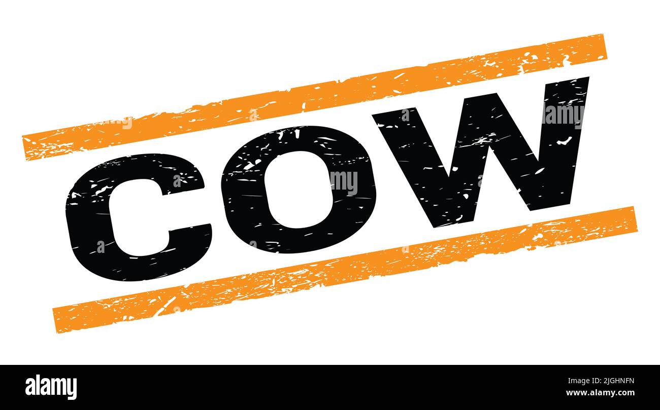 COW text written on orange rectangle stamp sign Stock Photo - Alamy