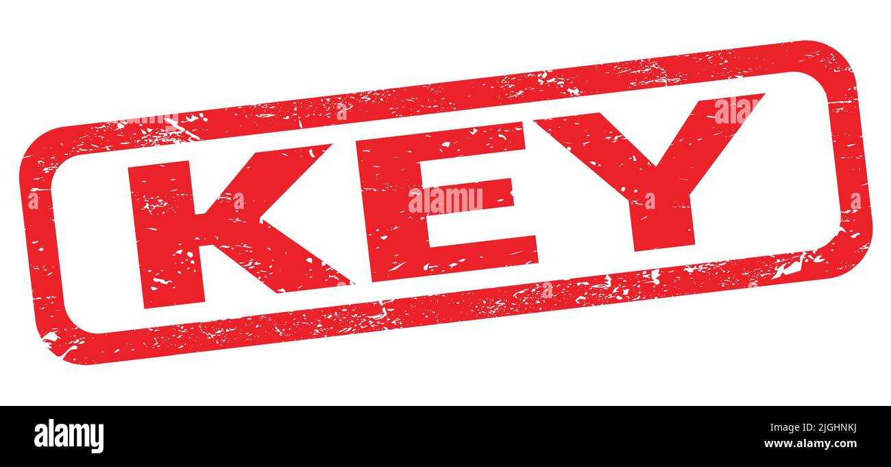 KEY text written on red rectangle stamp sign Stock Photo - Alamy