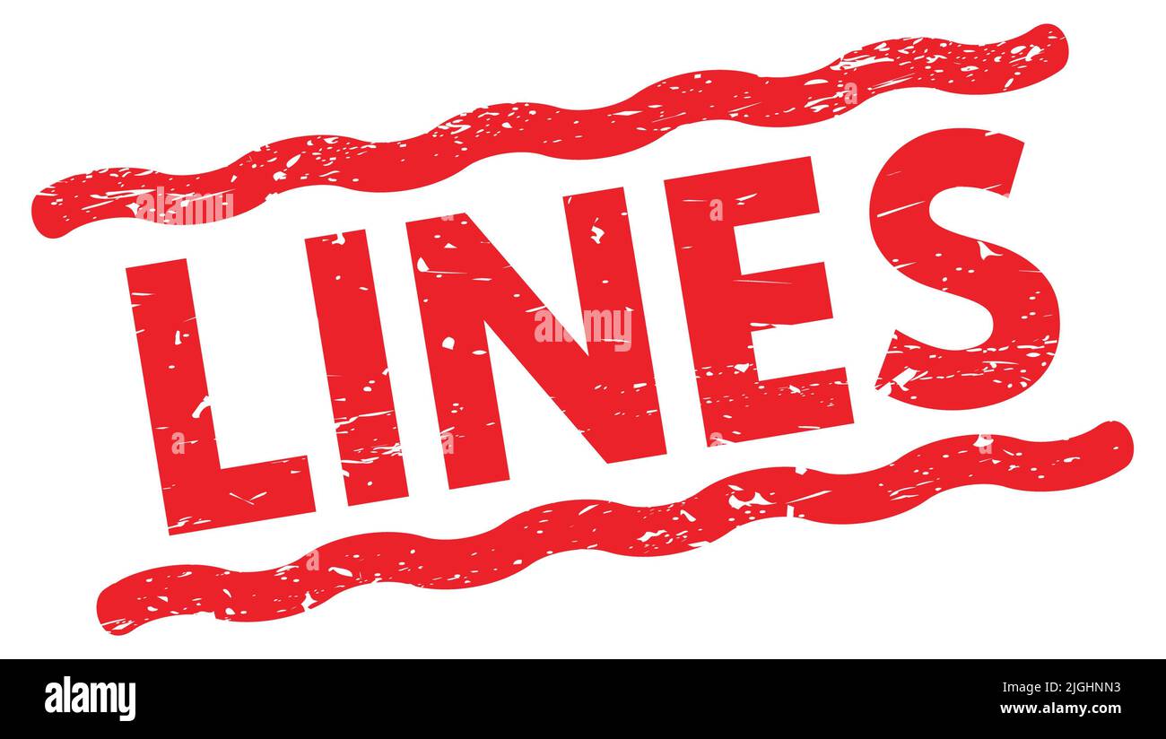 LINES text written on red lines stamp sign Stock Photo - Alamy