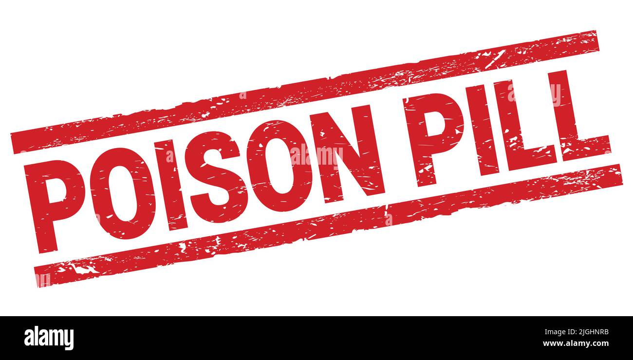 POISON PILL text written on red rectangle stamp sign Stock Photo - Alamy