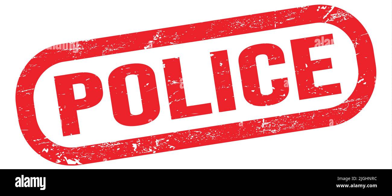 POLICE, text written on red rectangle stamp sign Stock Photo - Alamy