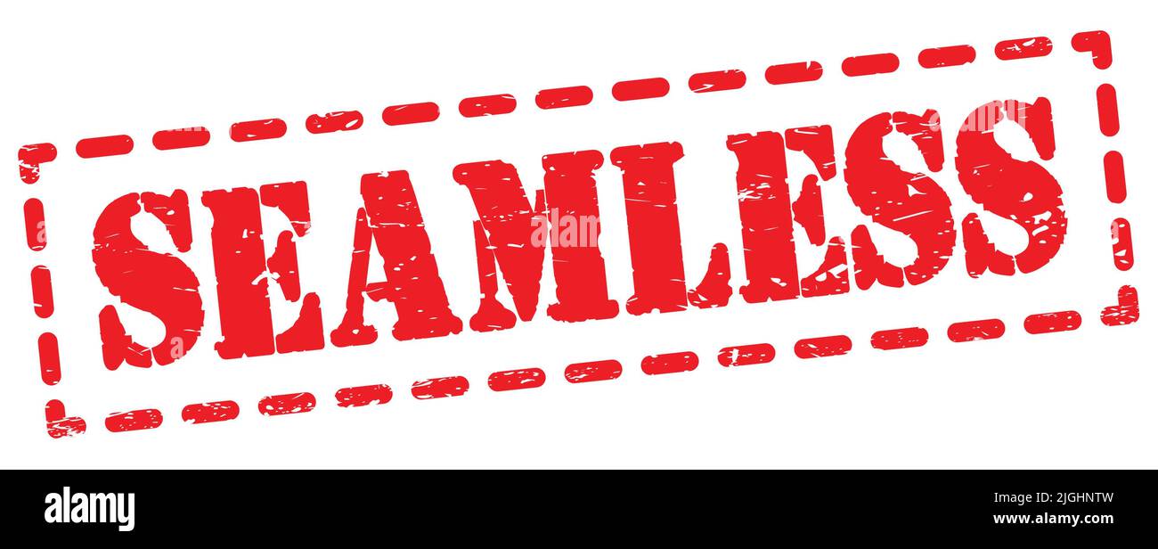 SEAMLESS text written on red dash stamp sign Stock Photo - Alamy