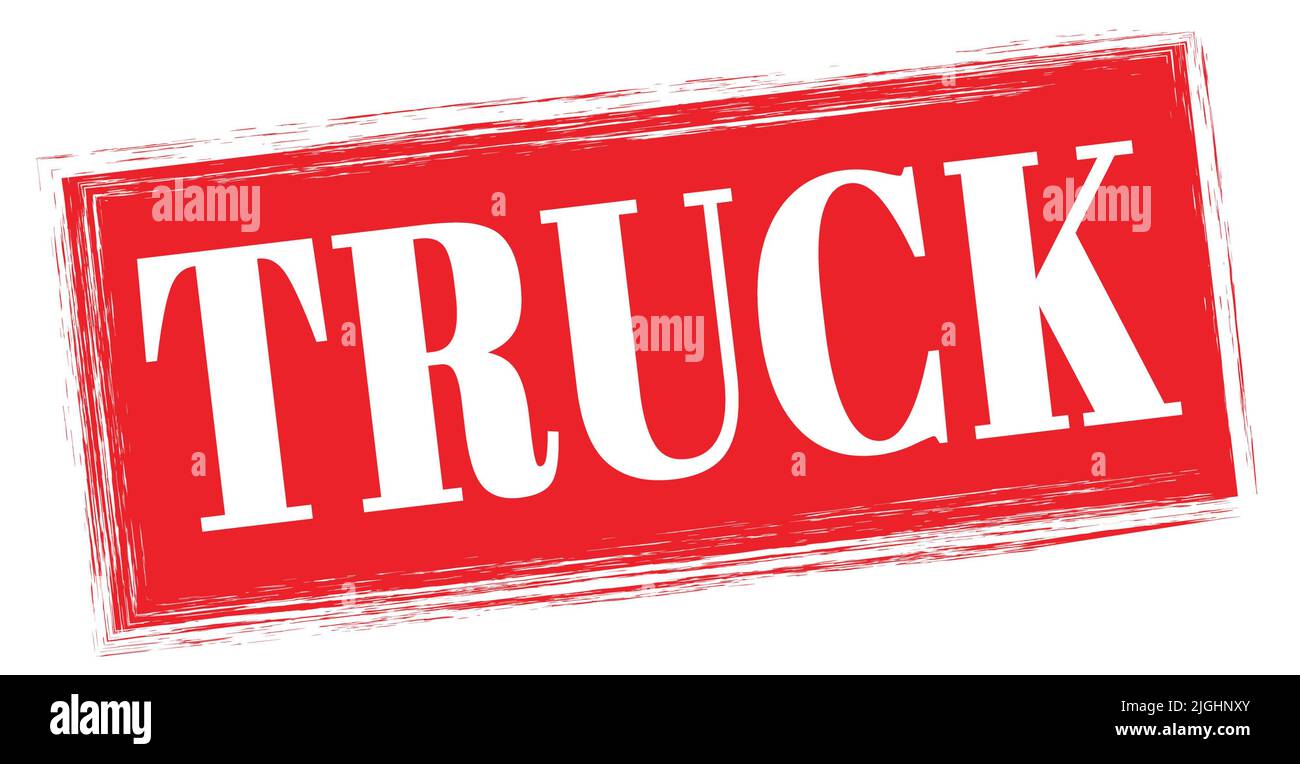 TRUCK text written on red rectangle stamp sign Stock Photo - Alamy