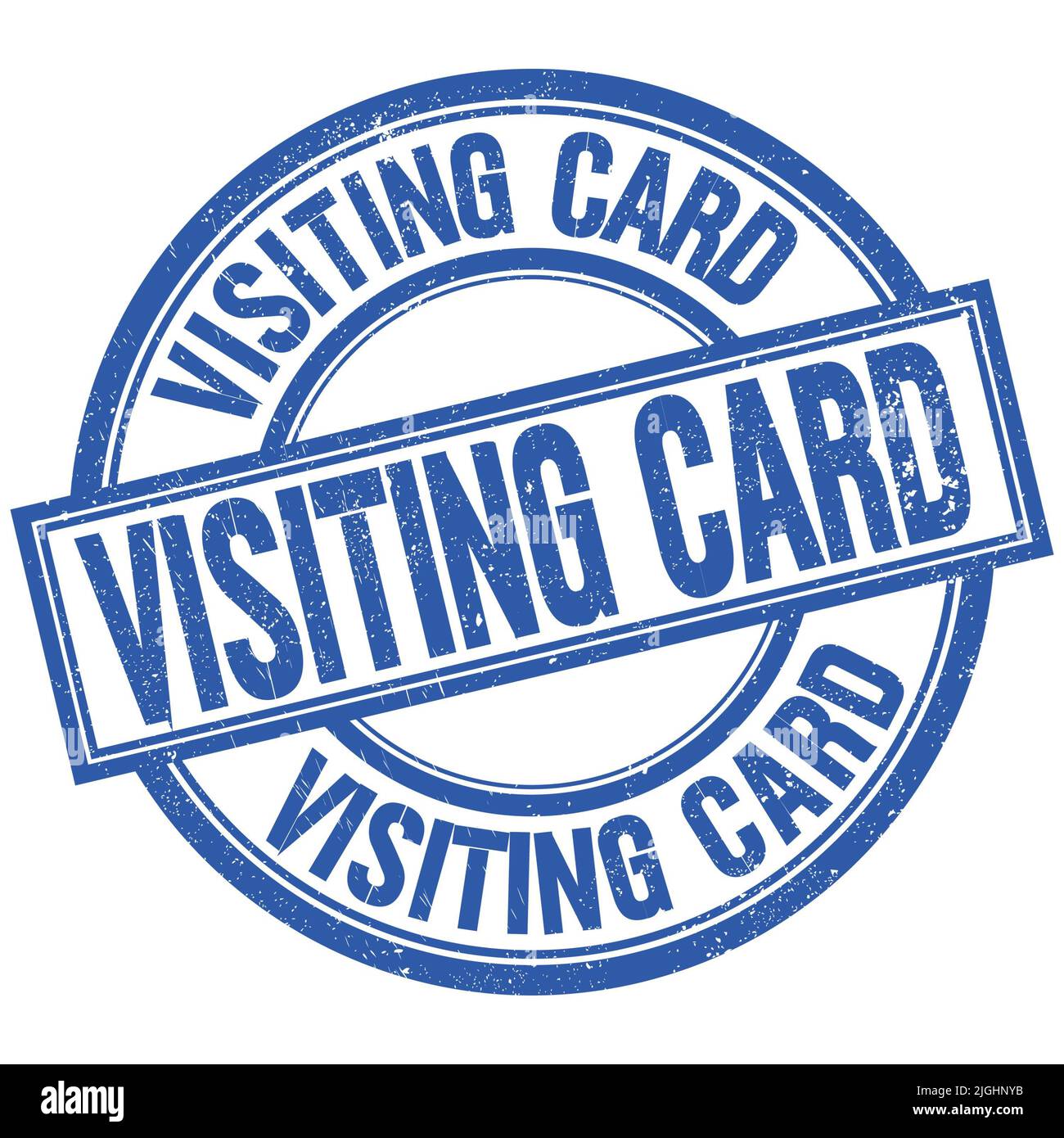 VISITING CARD text written word on blue round stamp sign Stock Photo ...