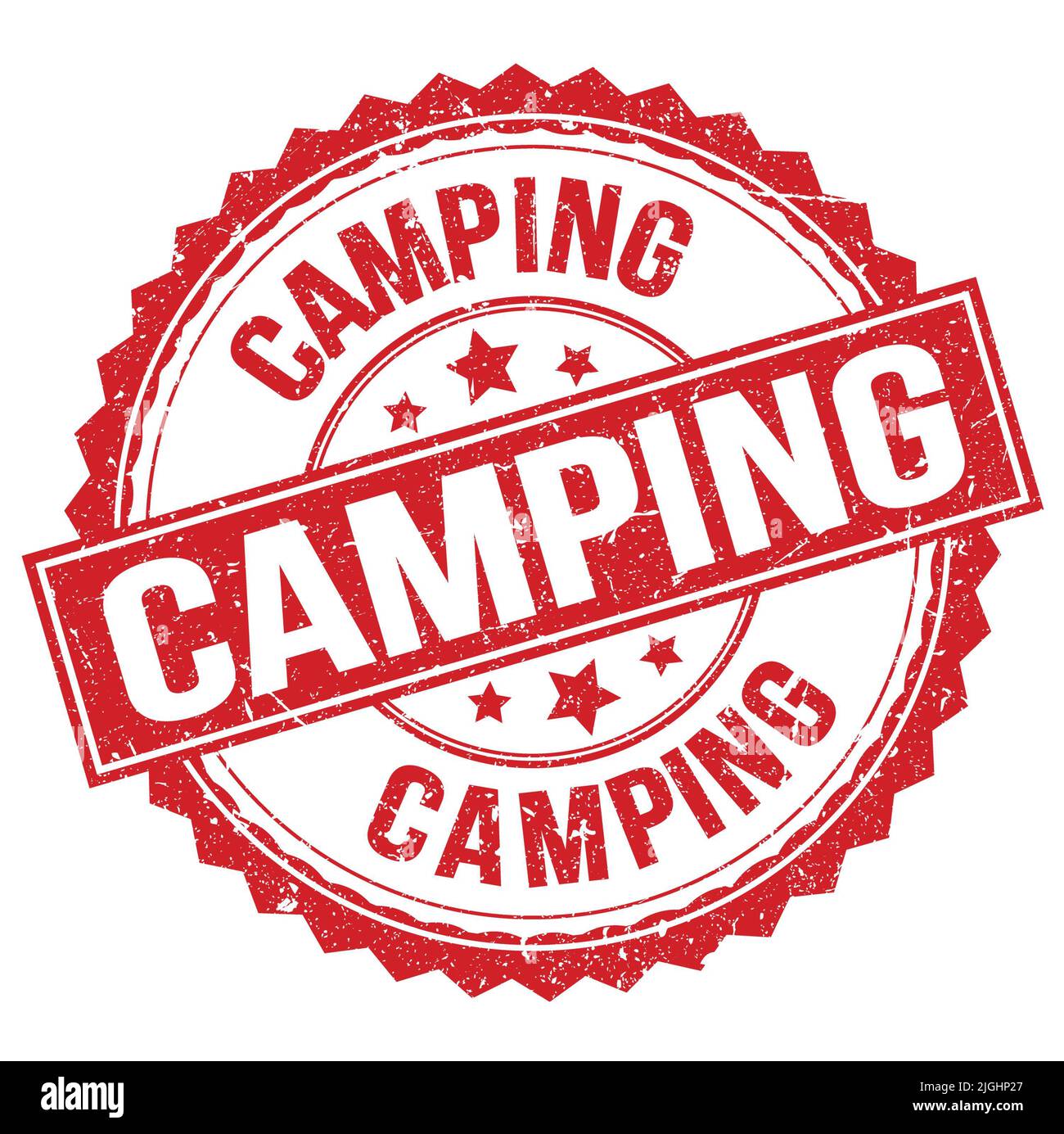 CAMPING text written on red round stamp sign Stock Photo - Alamy