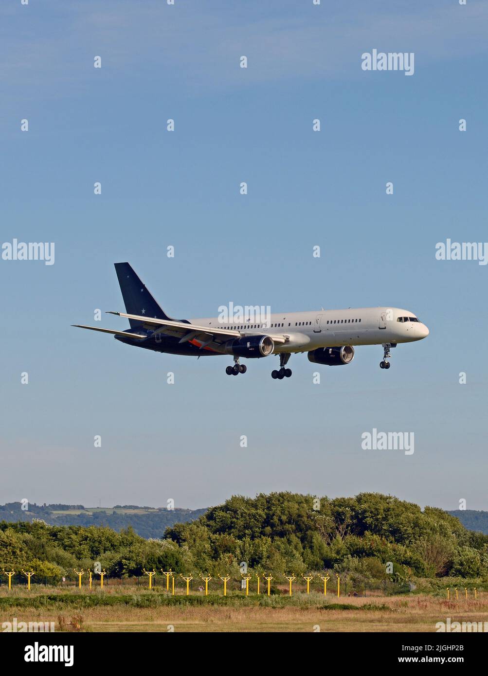 TITAN AIRWAYS' Boeing 757-200 G-POWH, on final approach to Liverpool ...
