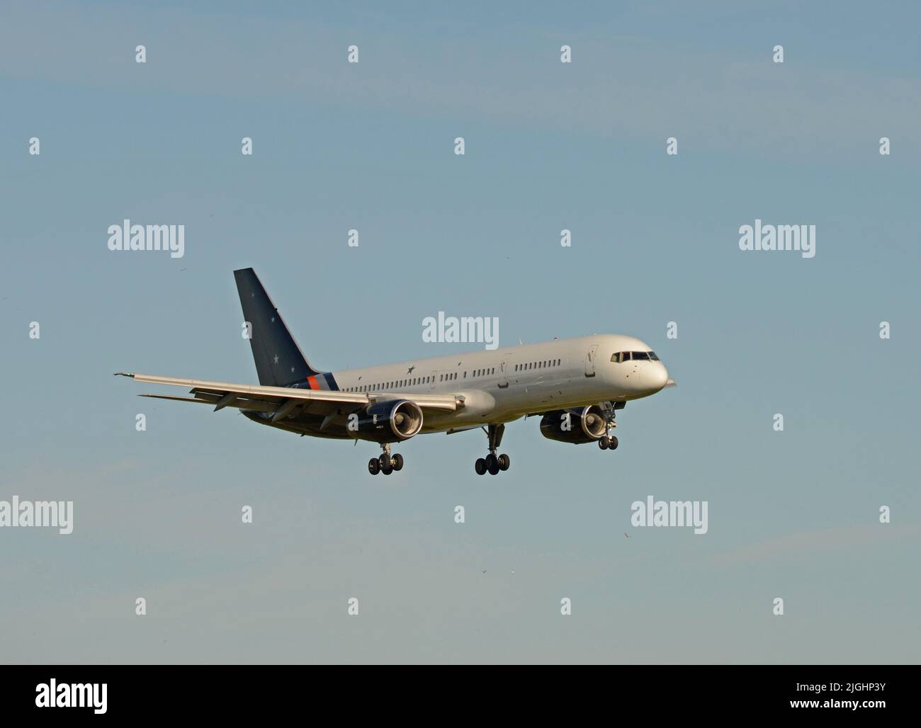 TITAN AIRWAYS' Boeing 757-200 G-POWH, on final approach to Liverpool ...