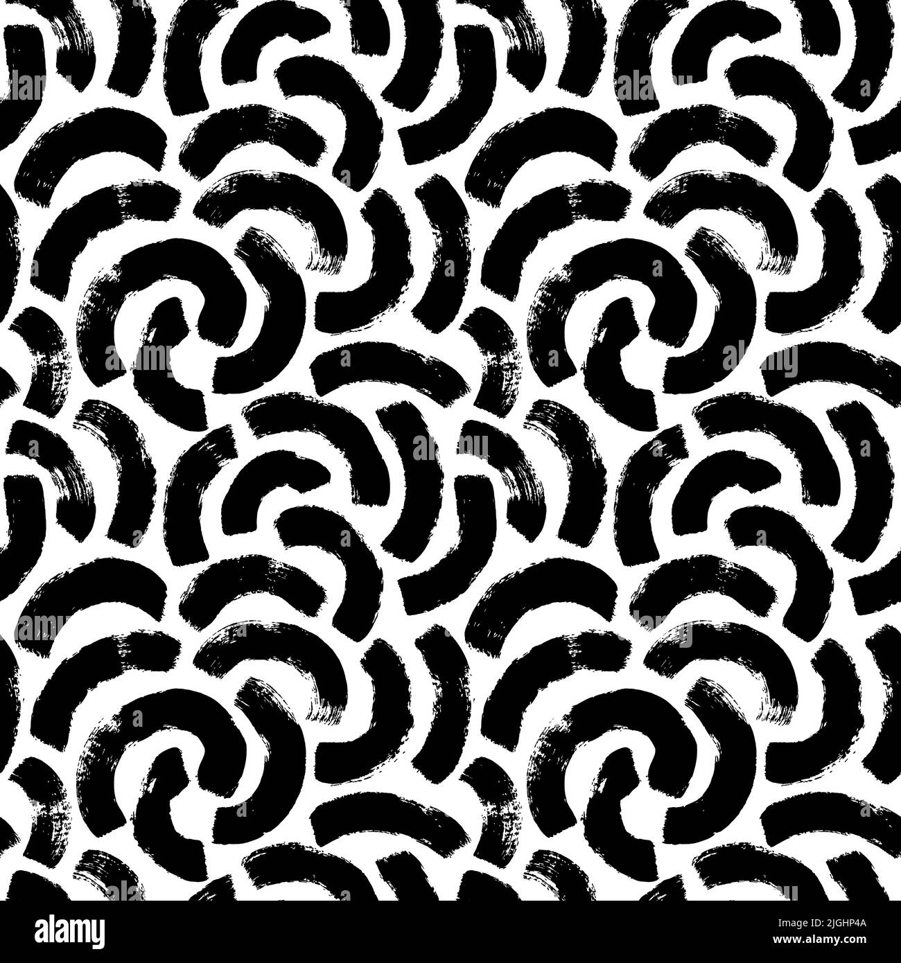 Semi circles brush strokes vector seamless pattern Stock Vector Image ...