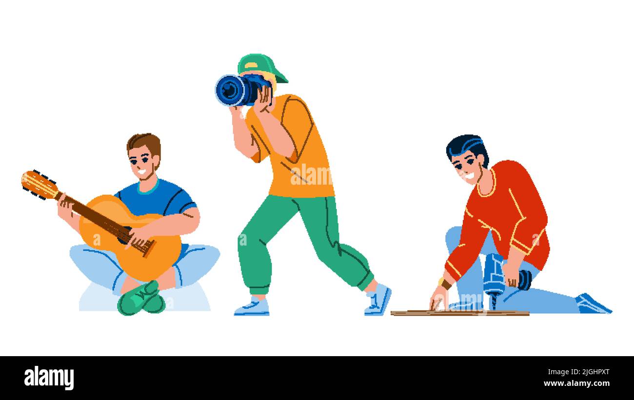 Hobby Male And Recreational Funny Time Vector Stock Vector Image & Art ...