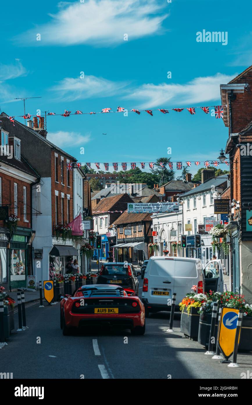 Farnham, UK - July 11, 2022: High Street in Farnham, Surrey, UK Stock ...