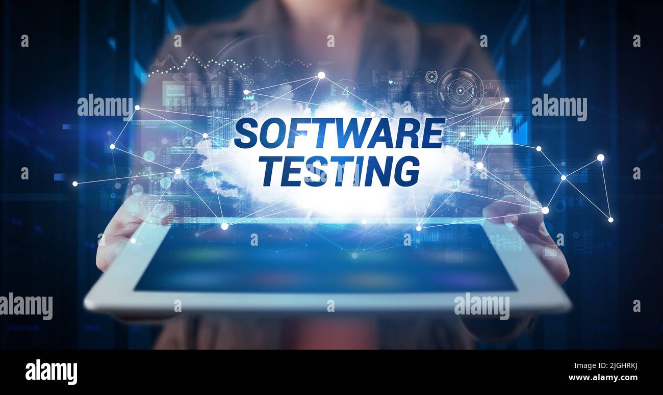 Person holding tablet, technology concept Stock Photo - Alamy