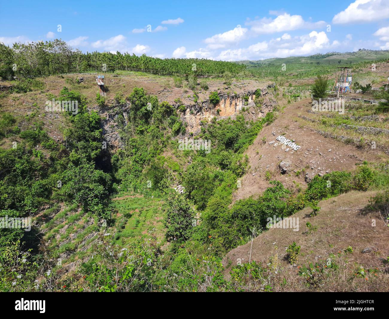 Ngingrong crater or sink in Gunung Kidul area, Yogyakarta, Java ...