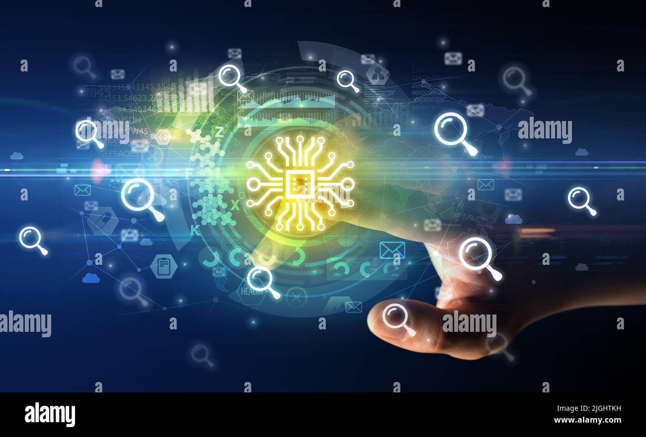 touching with soft gesture multimedia screen with future technology ...