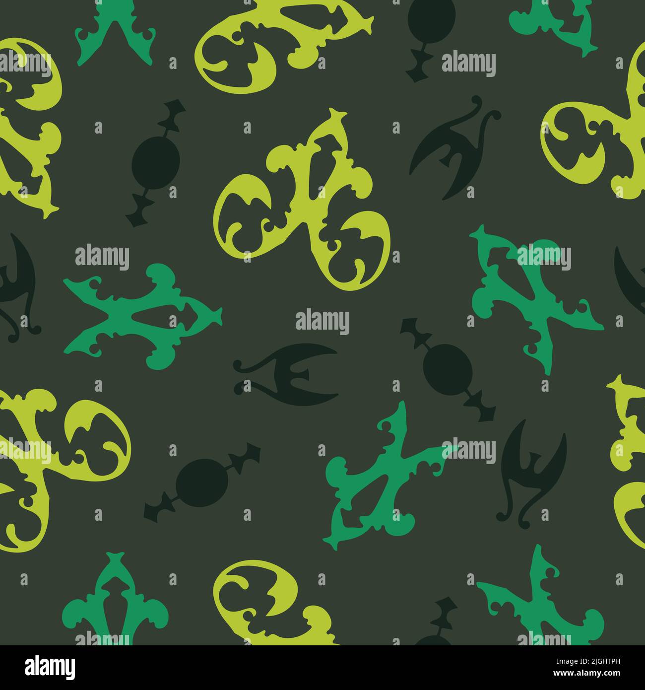 Seamless royal vector pattern with abstract elements. Green Victorian ...