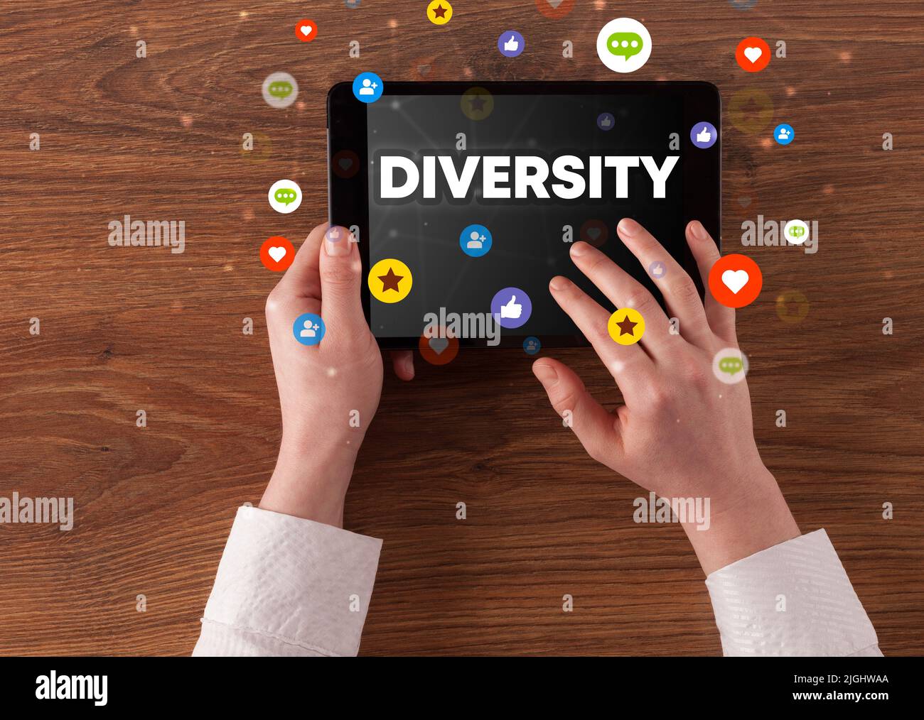Close-up of a touchscreen, social media concept Stock Photo - Alamy