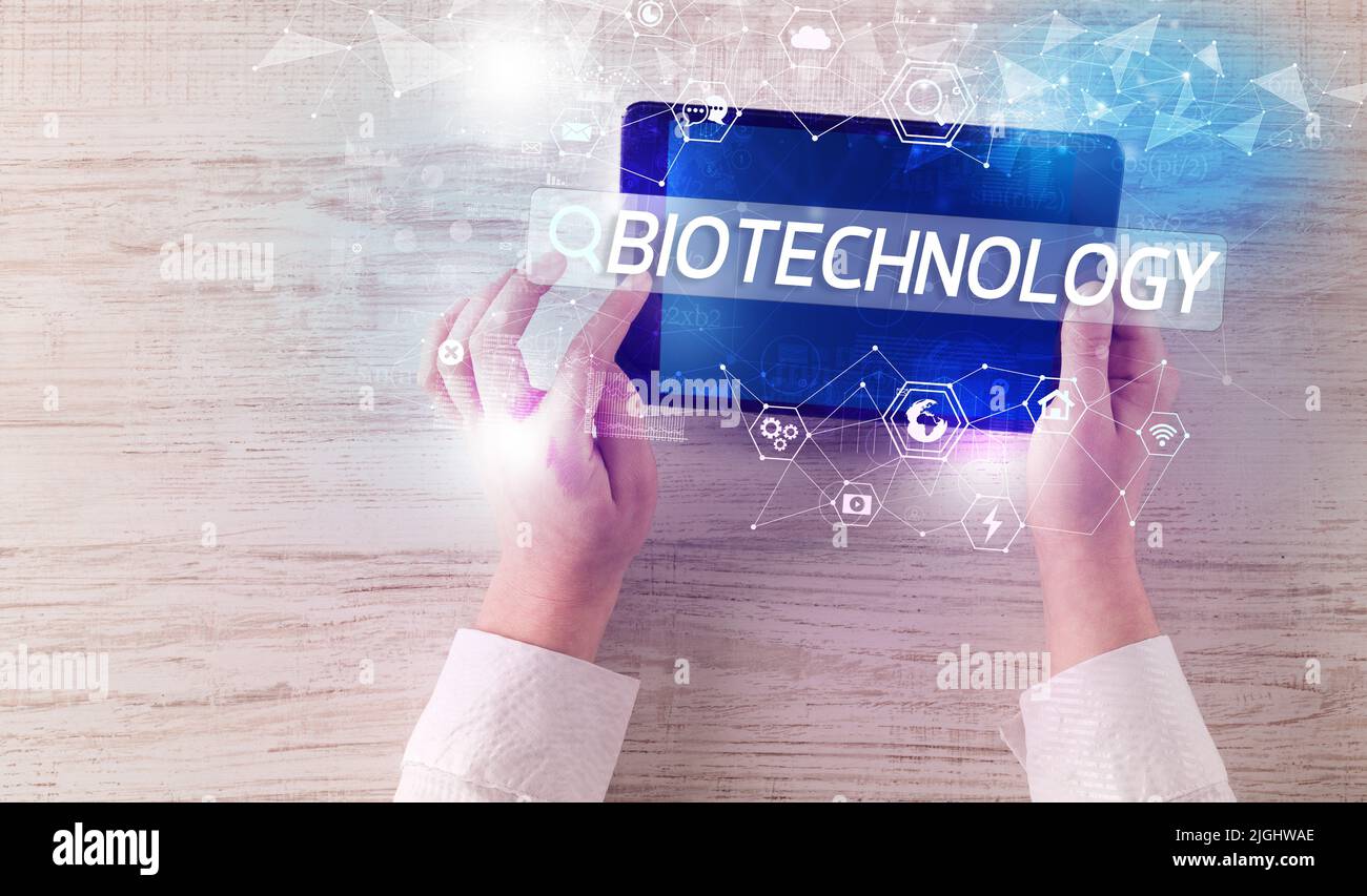 Close-up of a tablet searching inscription Stock Photo - Alamy