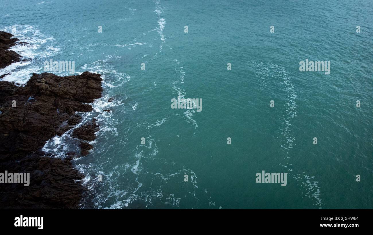 France, Brittany, Saint-Lunaire the 2022-01-03. Aerial view of Breton ...