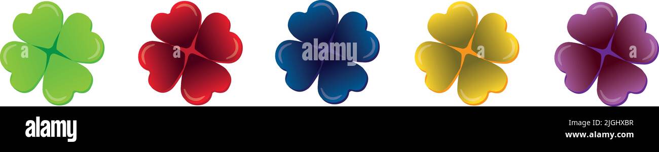 The set of the multi-colored clover leaves Stock Vector Image & Art - Alamy
