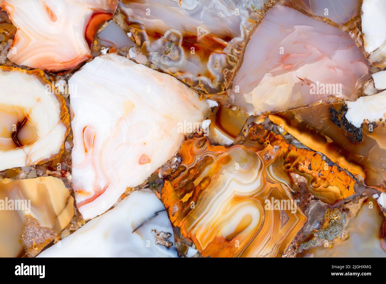 Agate slab texture with shiny surface in brown tone Stock Photo - Alamy