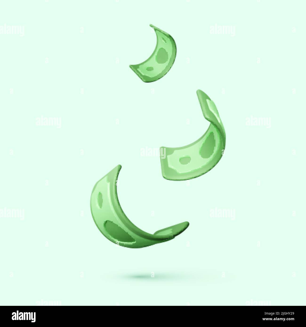 American dollar bill. Simple cartoon style paper currency. Falling ...