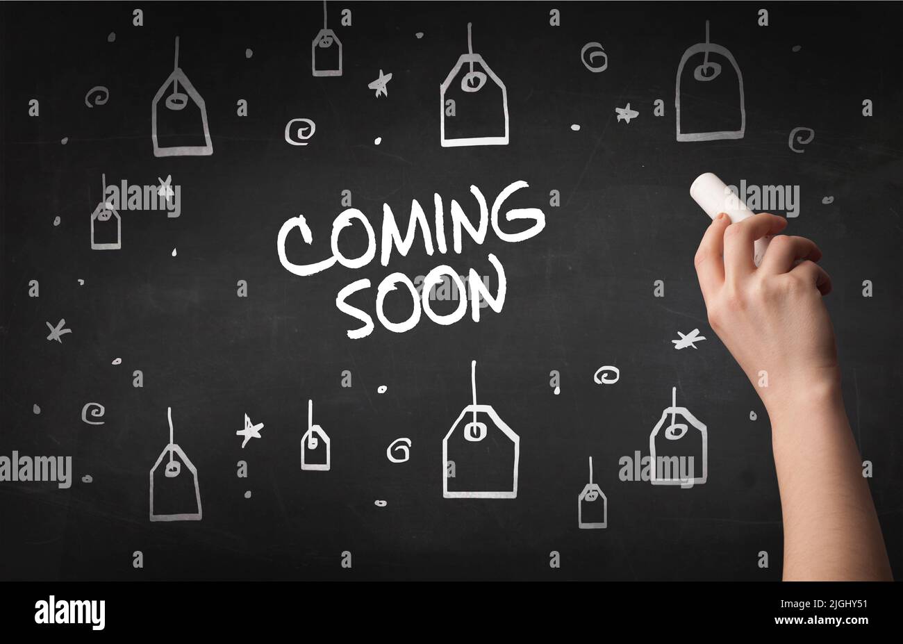 Hand drawing coming soon hi-res stock photography and images - Alamy