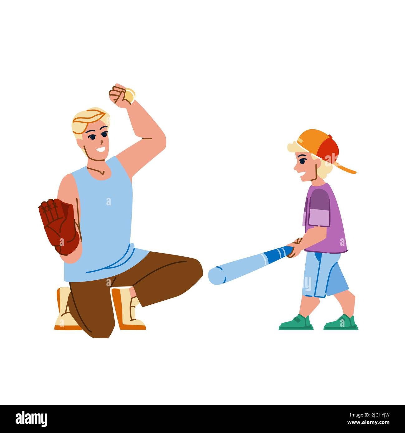 father son baseball vector Stock Vector Image & Art - Alamy