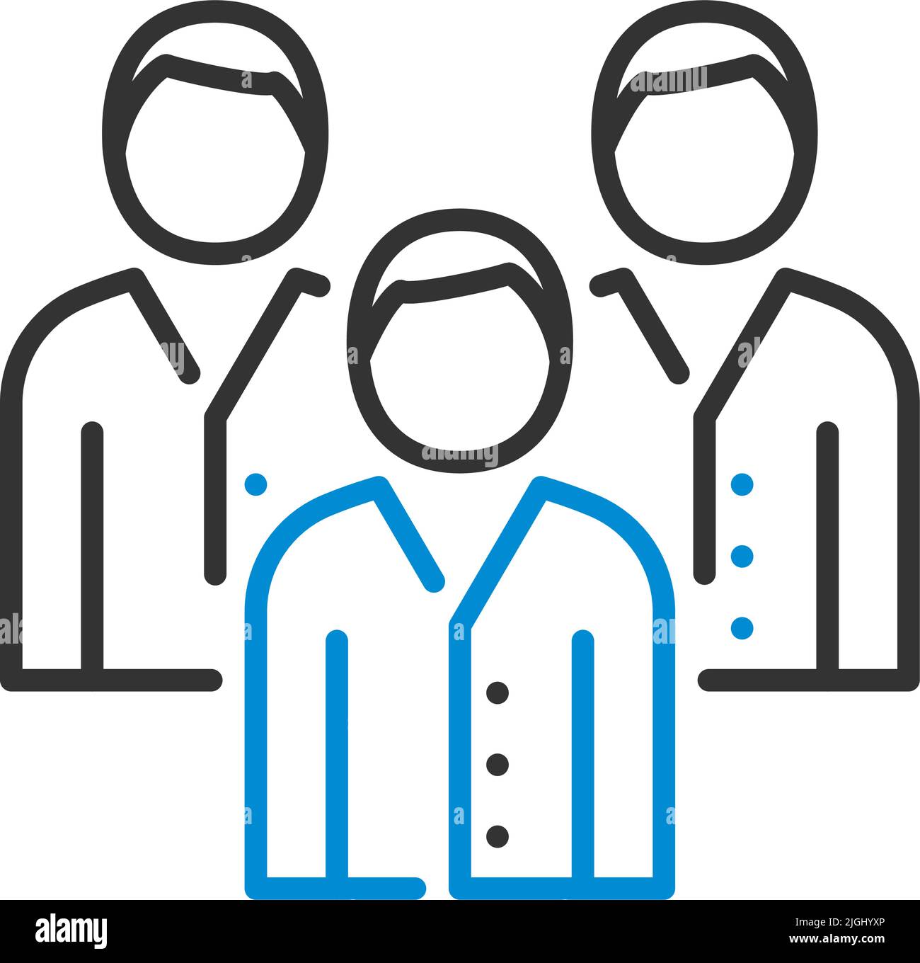 Corporate Team Icon. Editable Bold Outline With Color Fill Design ...